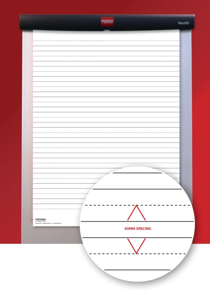 Flipchart. DASHED tramlines 60mm. - The PrintSite